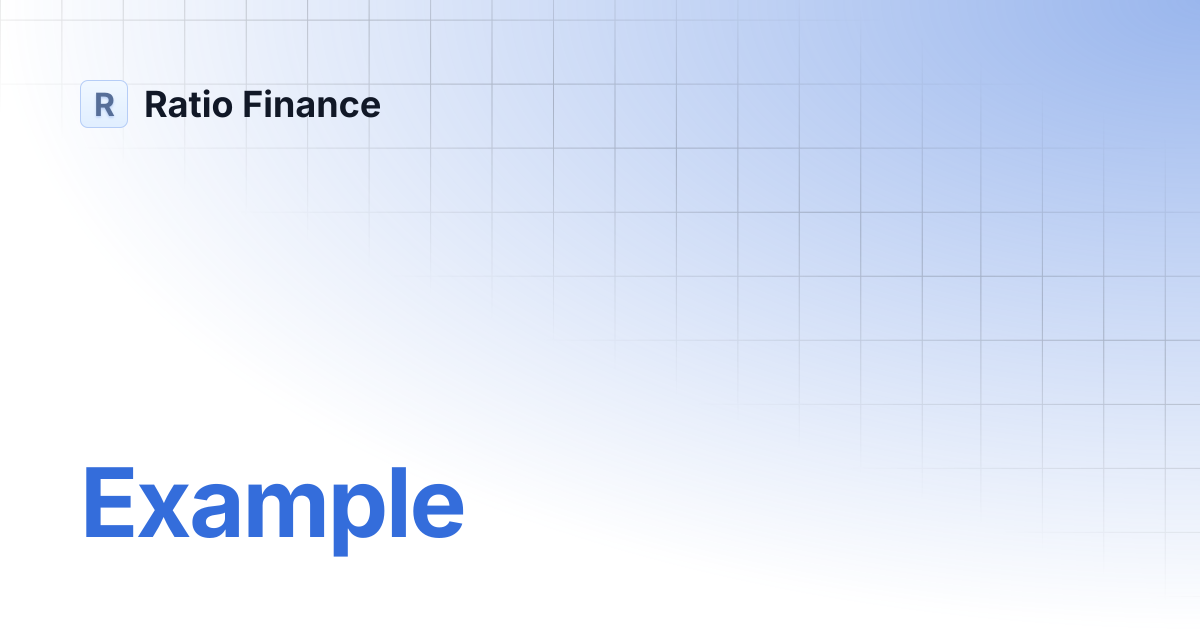 Example | Ratio Finance
